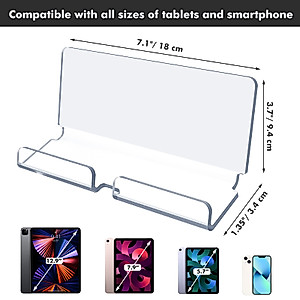 Kamehame Tablet Wall Mount Holder, Acrylic Material, Hand Free, for Smartphones, Tablets, eReader, Clear & Silky White