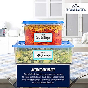 Dissolvable Food Labels for Food Containers - Made in USA - Great for Food Prep, Pantry, Canning, Freezer, Mason Jar Storage, Bottles and Rotation– No Scrubbing, No Residue - Teal