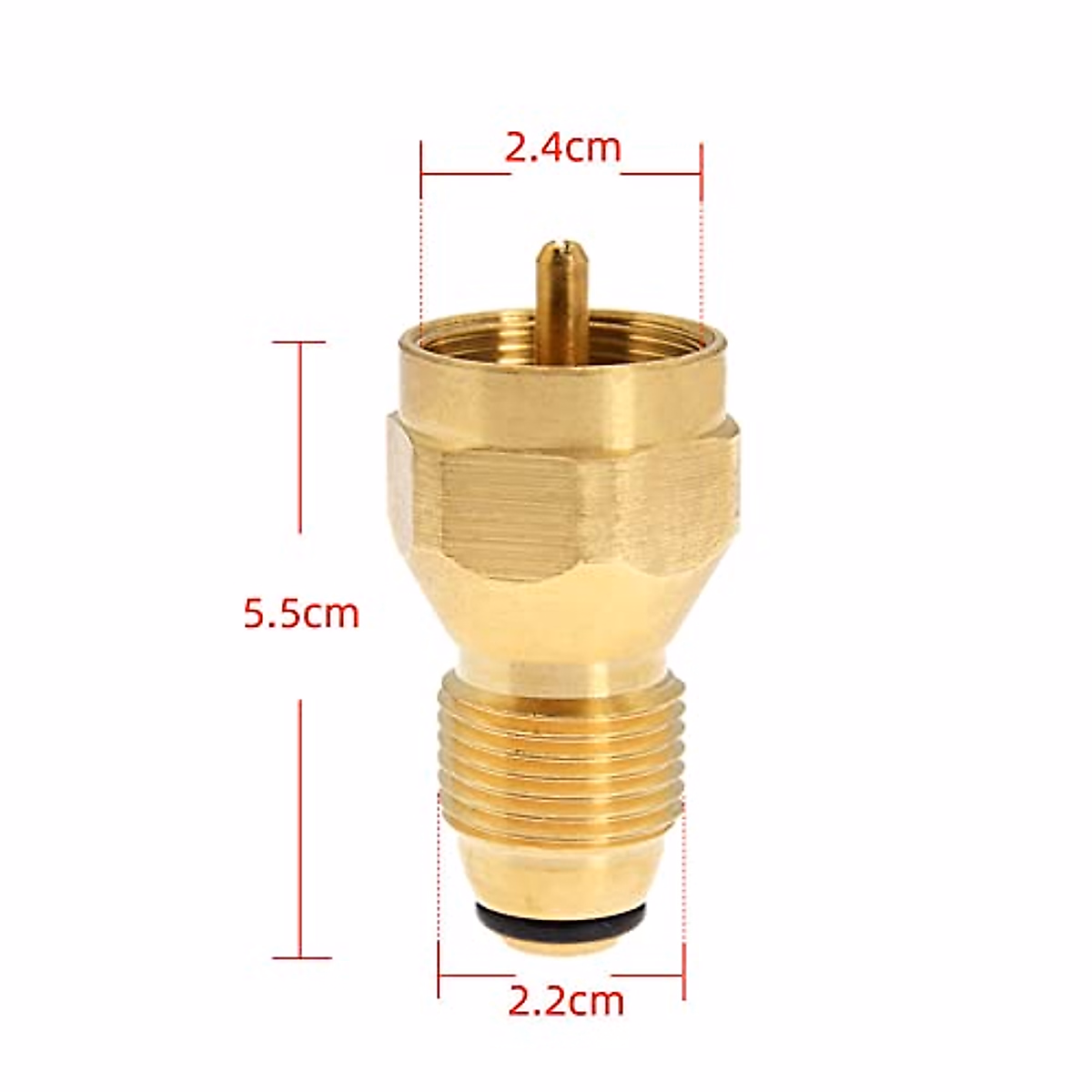 Chinshwehaw Propane Refill Adapter Lp Gas Cylinder Tank Coupler Heater Camping Hunt Fill 1lb Propane Tank from 20lb Propane Air Tank QCC1 Adapter POL Inflation Connector Tank Easy to Use, Solid Brass