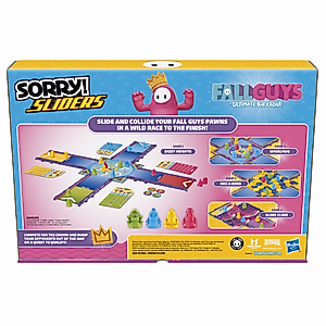 Hasbro Gaming Sorry! Sliders Fall Guys Ultimate Knockout Board Game for Kids Ages 8 and Up, Exciting Twist on The Classic Hasbro Family Board Game