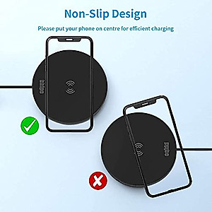 Natural Limestone 15W Wireless Charger, bhipo Fast Wireless Charging Pad, Compatible with iPhone 13/13Pro/13Pro Max/12/12 Pro/SE 2020/11, Samsung Galaxy S21 S20 Note 10, AirPods Pro(No AC Adapter)