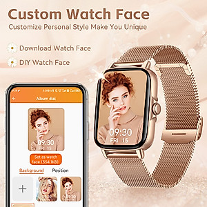 Smart Watch for Women (Answer/Make Calls) 1.69" HD Touch Screen Fitness Tracker with Heart Rate Blood Pressure Sleep Monitor Activity Tracker Sports Watch Compatible with iPhone Samsung Android Phone