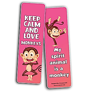 Creanoso Mischievous Monkey Bookmarks (2-Sets X 6 Cards) – Daily Inspirational Card Set – Interesting Book Page Clippers – Great Gifts for Adults and Professionals