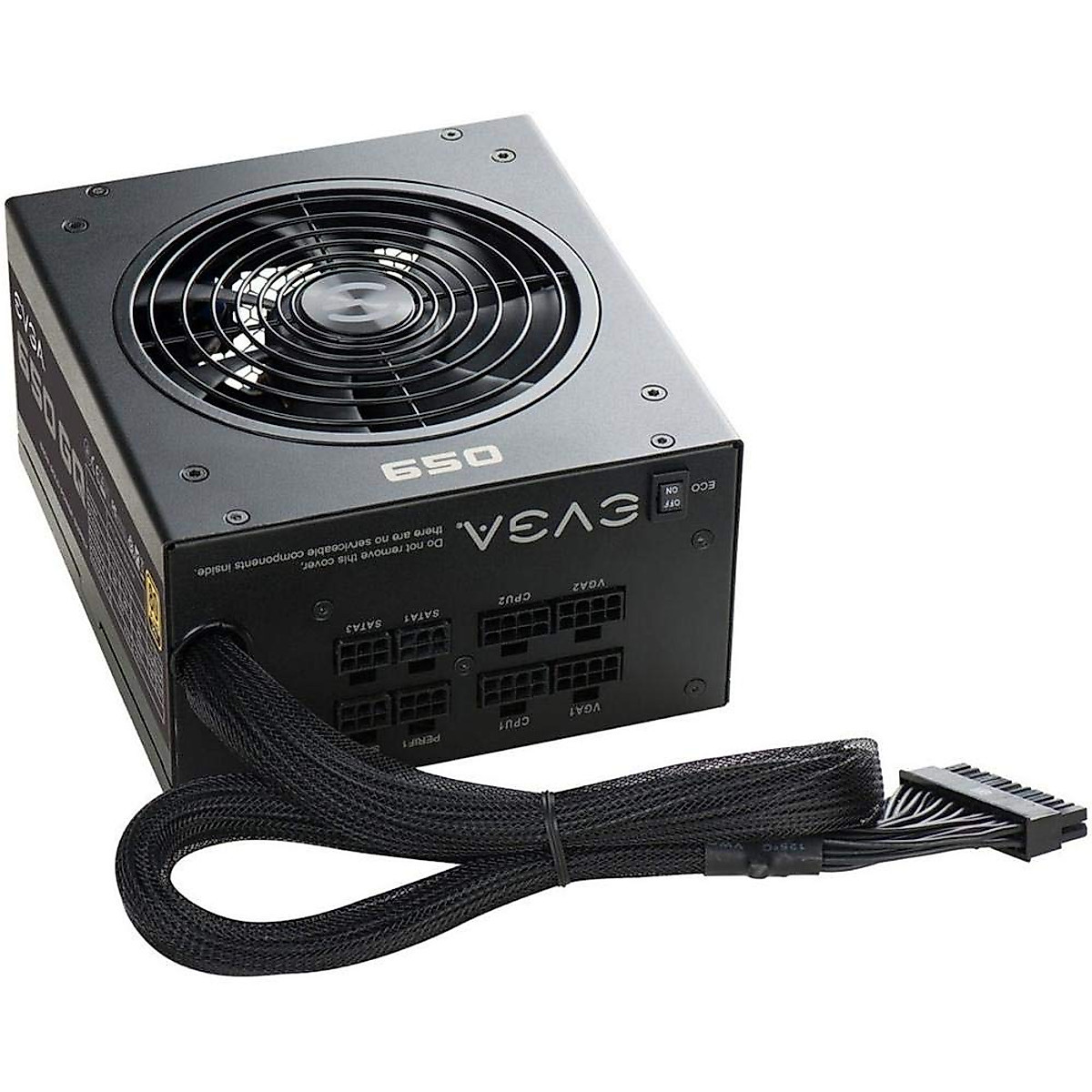 EVGA 210-GQ-0650-V1 650 GQ, 80+ GOLD 650W, Semi Modular, EVGA ECO Mode, 5 Year Warranty, Power Supply, Black
