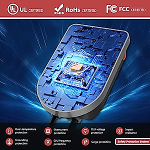 TopAutoGear EV Charger for Tesla & SAE J1772 Electric Cars - 48A Level 2, Bluetooth and WiFi App Control, 25FT Cable, NEMA14-50 Plug, Indoor/Outdoor Universal Fast Charging Station