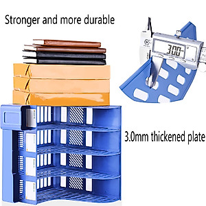 4 Compartments Storage Organiser Box Magazine File Holder, Sturdy Plastic Desk Organizers and Storage File Folder for Office Organization, Binder Organizer with