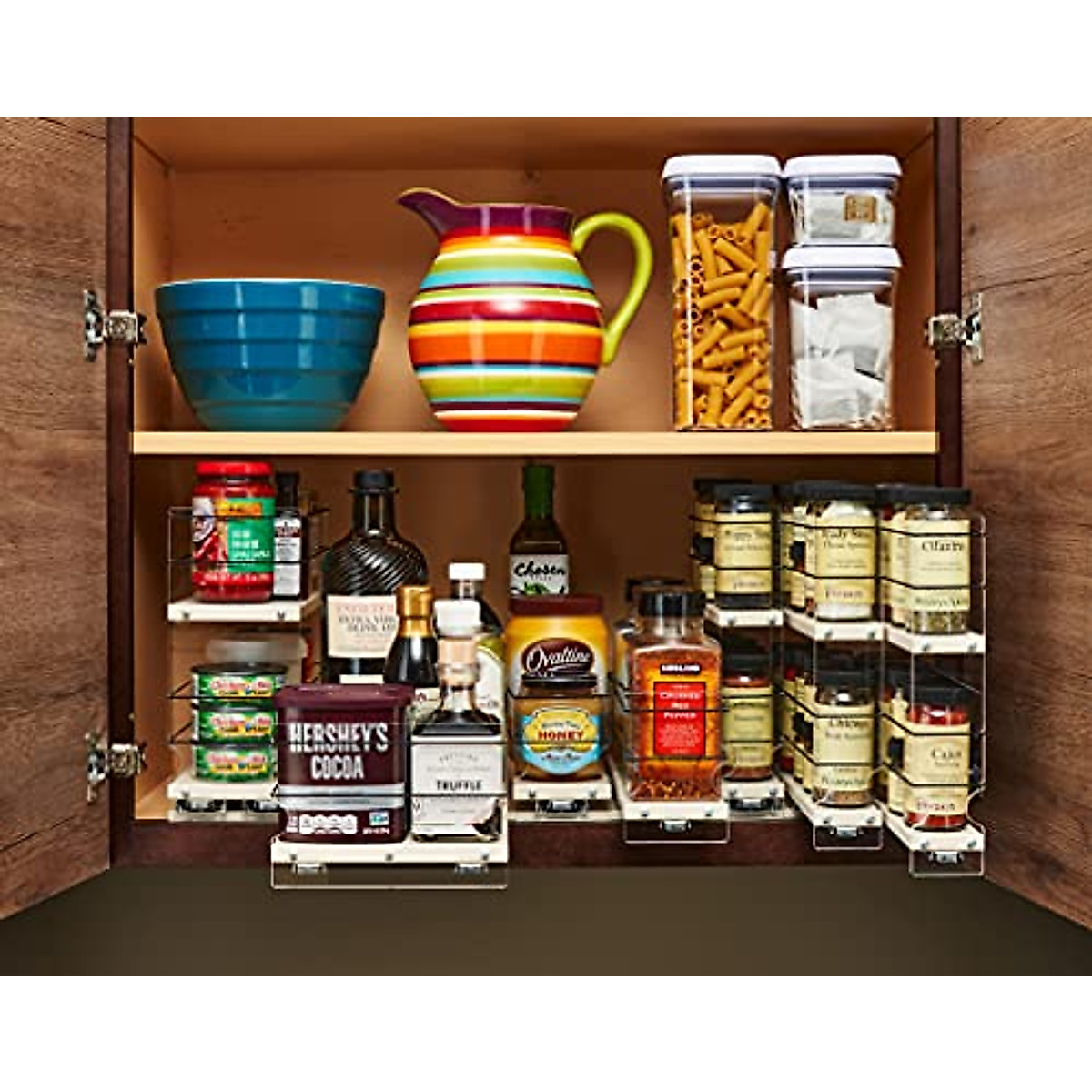 Vertical Spice - 4x2x11 DC - Storage Organizer Drawer with 2 Tiers - Heavy Duty - Size: 4.6" Width x 10.75" Height x 10.6" Depth - MADE IN USA
