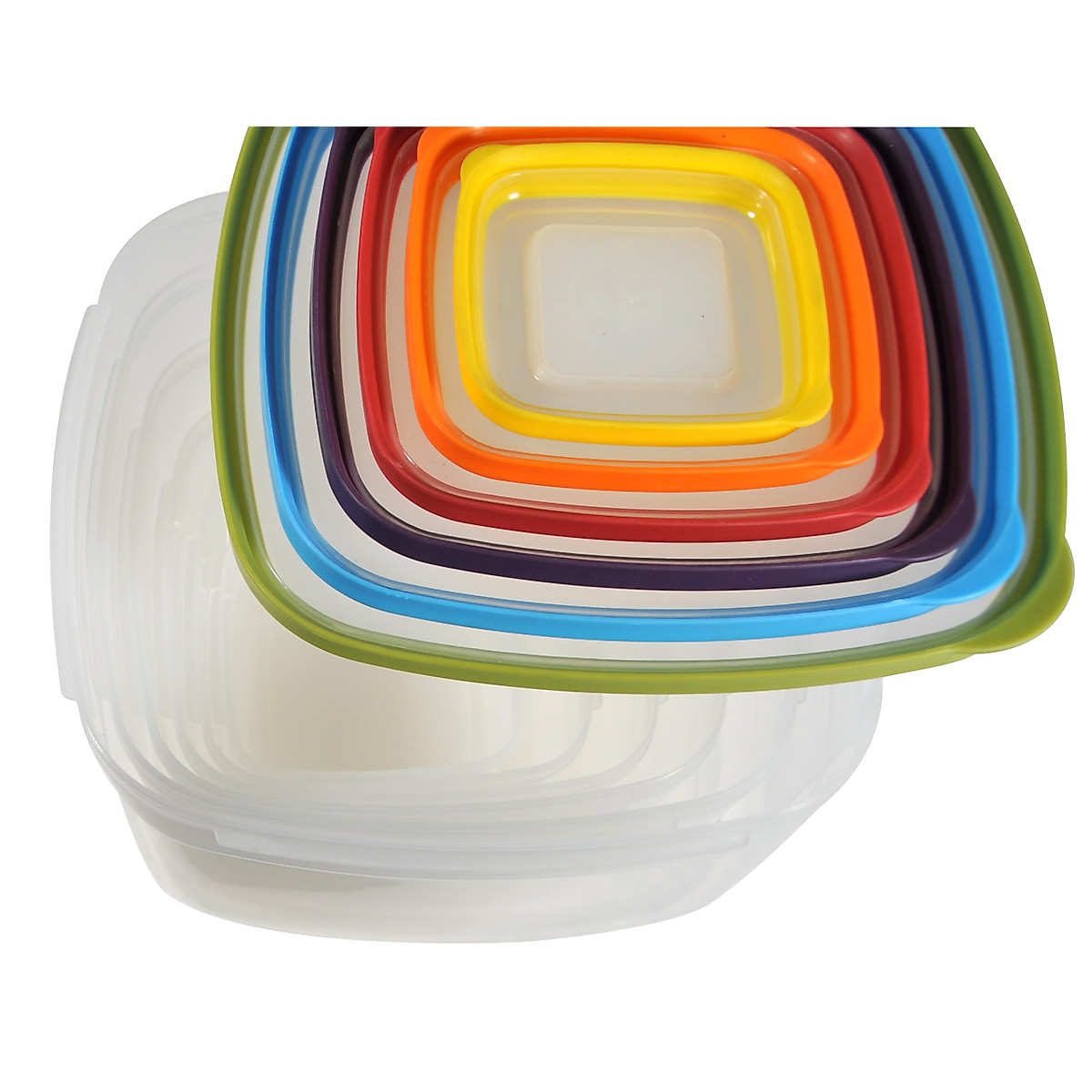 Stor-All Solutions Rectangular 10 Piece Food Storage Containers with Lids Airtight (5 Containers & 5 Lids), Plastic Meal Prep Container for Pantry & Kitchen Organization, BPA-Free, Microwave Safe