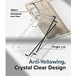 Ringke Slim [Anti-Yellowing Material] Compatible with Samsung Galaxy Z Fold 4 5G Case (2022) for Minimalist Yet Sturdy, Solid Sleek Transparent Cover with Non-Slip Pad for Galaxy Z Fold4 - Clear
