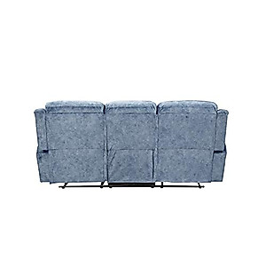 ACME Mariana Loveseat w/Console (Motion) - - Silver Blue Fabric