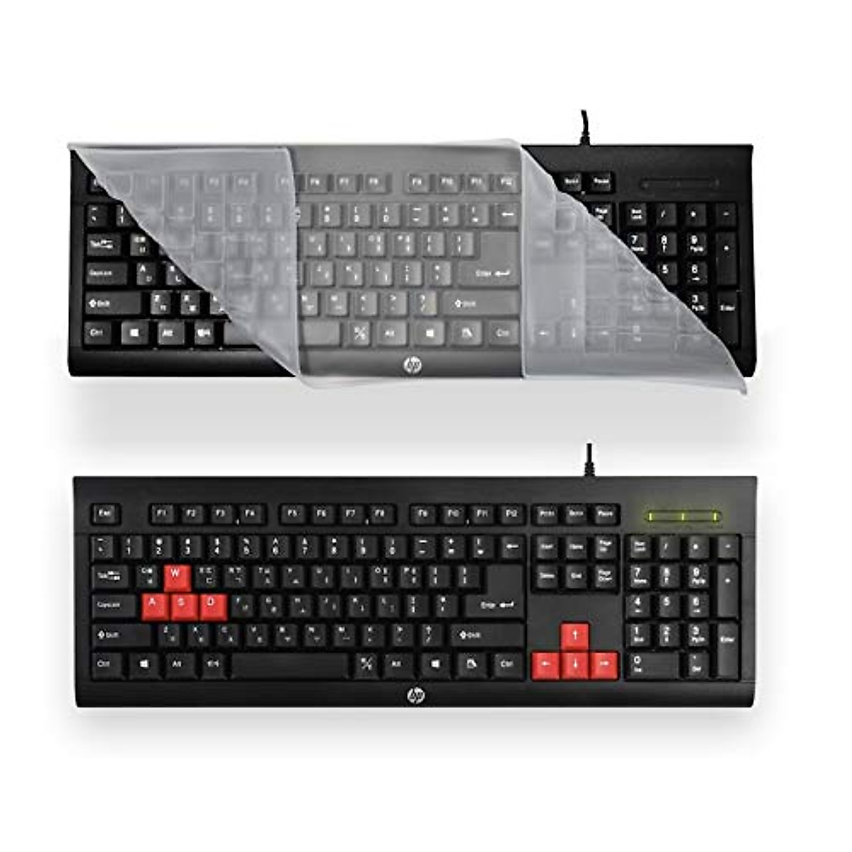 Gaming Wire Keyboard + Mouse + Keyskin, Silicon Keyboard Cover