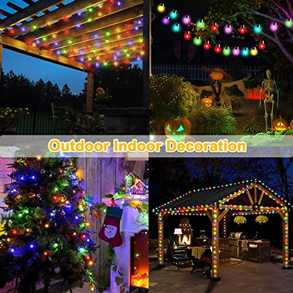 HegangNiu Smart Globe Christmas Lights Outdoor 30FT 26 LED, Smart Voice & WiFi App Controlled,Waterproof Color Changing String Lights for Yard,Garden,Wedding,Holiday Party,Valentine's Day Decorations