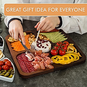 CG Home Heat-Treated Wooden Beech Large Cheese Board, Large Charcuterie Board Platter Unique Housewarming & Bridal Shower Gift Serving Solid Tray Sturdy & Durable