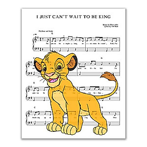 Lion King Song Photos - Set of 4 (8 inches x 10 inches) Music Sheet Poster Prints - Simba Nala Pumbaa Timon