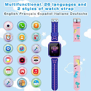 Kids Smart Watch, 4G WiFi GPS LBS Tracker SOS Emergency Call Video Chat Children Smartwatches, IP67 Waterproof Phone Watch for Age 4-12 Boys Girls, Compatible with Android/iPhone iOS (Pink)