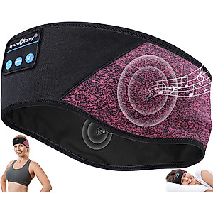MUSICOZY Sleep Headphones Bluetooth Sports Headband, Wireless Music Sleeping Headphones Sleep Eye Mask Earbuds for Side Sleepers Workout Running Insomnia Travel Yoga Office, Pack of 2