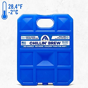 Arctic Ice Chillin' Brew Series Long Lasting High Performance Ice Pack for Beer, Beverages, Tailgating, Day Trips and More - Freezes at 28 Degrees (2-Pack) (Large 2.5 LB)