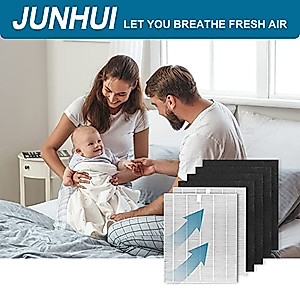 C545 True HEPA Replacement Filters for C545 B151, P150, 9300,Winix Filter S 1712-0096-00 and 2522-0058-00, 4 Carbon Prefilters+2 Pack H13 Filters