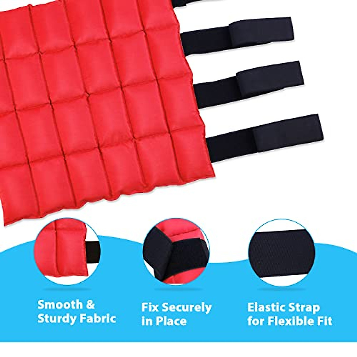 Harrison Howard Ice Boot for Horse Cool Gel Pack Leg Wrap for Treating Full Leg, Knee, Hock Injuries Reusable Ice Cooling Therapy, Universal Size-Red