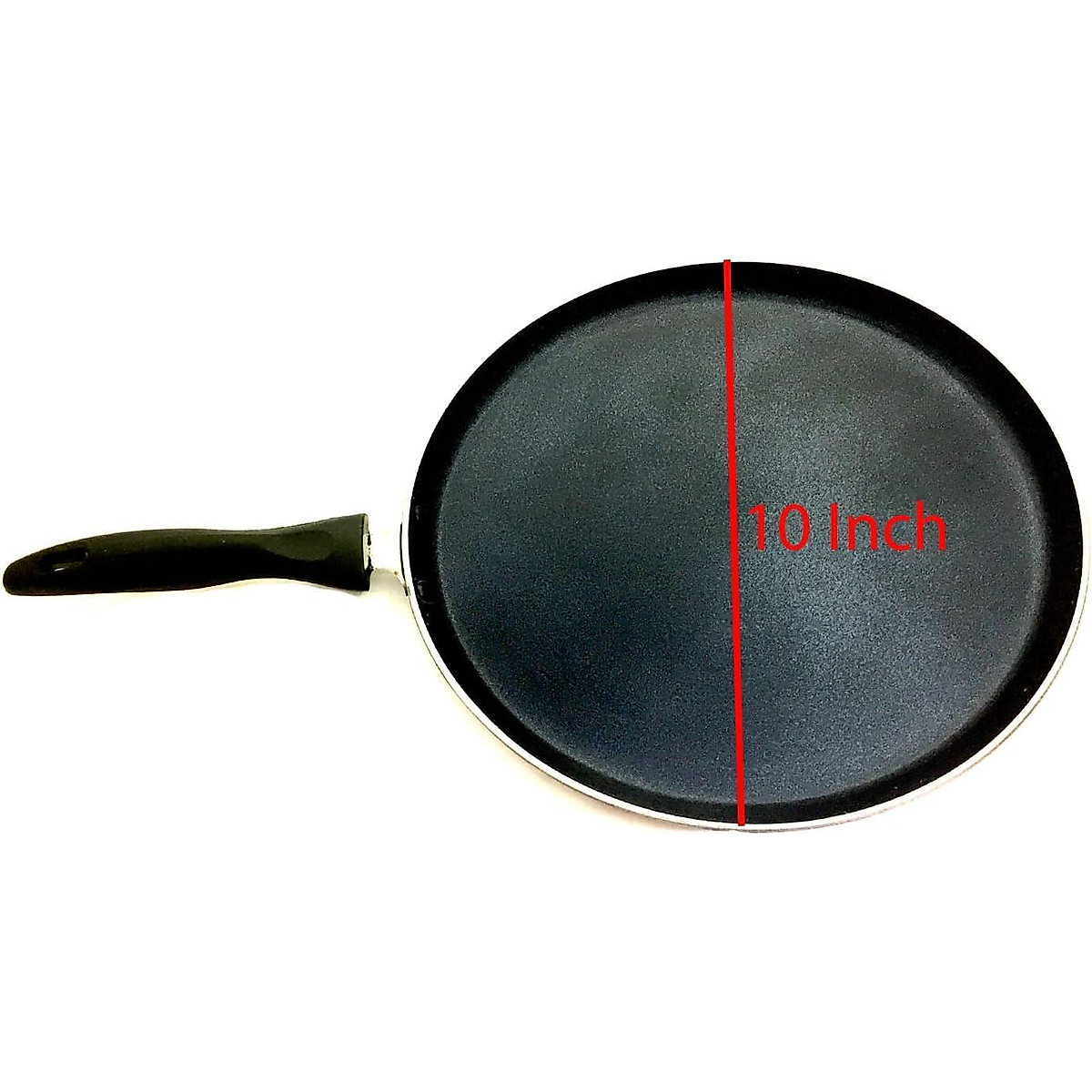 SHRIYA Non-Stick Dosa Pan, Aluminum, 10-Inch, Heat Resistant Bakelite Handle, Suitable for Gas Stovetop and Induction Base Cookware