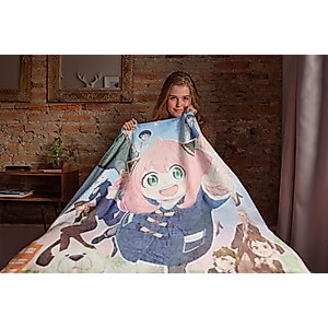 Spy x Family Manga Anime Anya Loid Yor Forger Yuri Damian Plush Fleece Soft Throw Blanket | Spy x Family Merch 60" x 45"