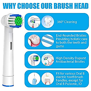 Replacement Toothbrush Heads Compatible with Oral-B Braun, 20 Pcs Professional Electric Toothbrush Heads Brush Heads for Oral B Replacement Heads Refill Pro 500/1000/1500/3000/3757/5000/7000/7500/8000