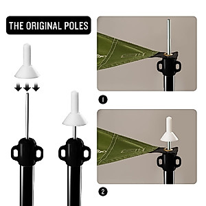SaphiRose Adjustable Tarp Poles Set of 2 for Tents,Camping,Shelters,Hiking,Awnings(Black)