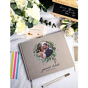 Wedding Guest Book，Guest Book Weddings Reception，Polaroid Guest Book for Wedding 100 Pages Paper Hardcover 8" x 10" for Wedding Gift with Pen, Photo Corner