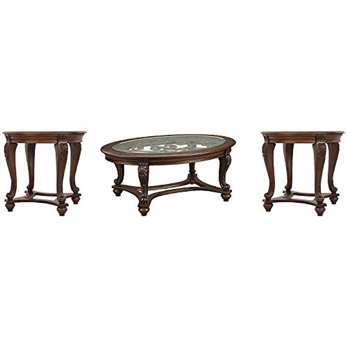 Signature Design by Ashley T499-6 Round End Table, 0, Dark Brown