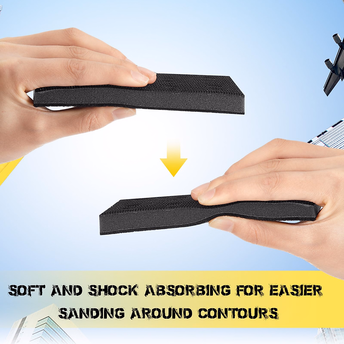 Dimsile 4 Pcs Soft Black Foam Sanding Pads Interface Sander Backing Pad Compatible with Festool RS400 LS130 Sander, 80 x 133 x 12 mm