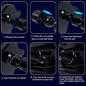 Phone Mount for Car [Upgraded Metal Clip] Cell Phone Holder Car Hands Free Cradle in Vehicle Car Phone Holder Mount Fit for Smartphone, iPhone, Cell Phone Automobile Cradles Universal