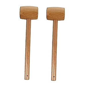 BESTonZON 2pcs Crab Hammer Mini Cakes Farrier Tools Nutcrackers for Nuts Crab Leg Hammer Meat Tenderizer Hammer Bench Hammer Beech Seafood Hammer Cake Mallets Wooden Lobster Hammer