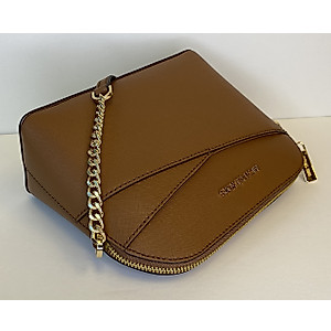 Michael Kors MICHAEL Michael Kors Jet Set Travel MD Dome XCross Crossbody bundled with SM TZ Coinpouch Purse Hook (Luggage/Signature MK Brown)