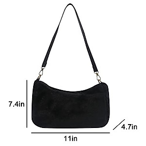 Women Girls Fluffy Shoulder Bag Y2K Tote Handbag Crossbody Clutch Purse Satchel Travel Bag