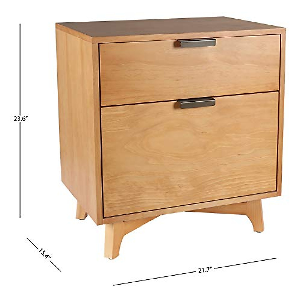 Amazon Brand – Stone & Beam Mid-Century 2-Drawer Cabinet, 21.7"W, Pine Finish