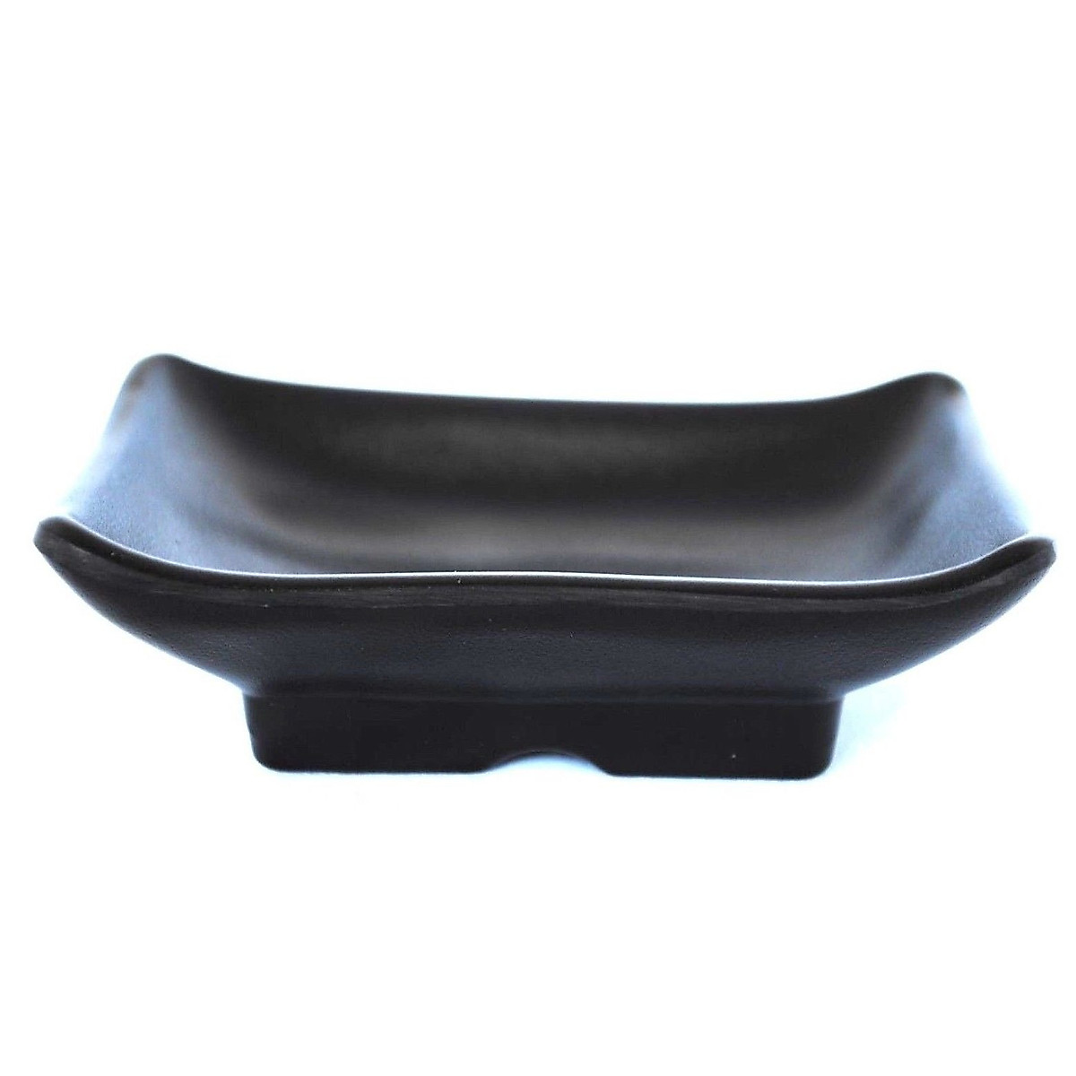Lucky Star Melamine Soy Sauce Dishes Wasabi Sushi Sashimi Rectangular Plastic Dipping Plates, 4-1/8" X 2-1/2" X 1-1/8” H, Capacity: 1.8 oz, Black, Black (96)