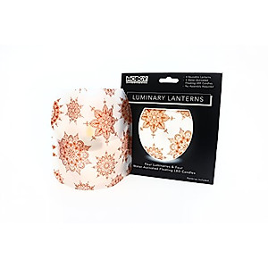 MODGY Luminary Lanterns Candle Holder Decorative Indoor Outdoor Decor, Lanterns for Wedding Centerpiece Decoration Outside Patio 4-Pack, with Flameless Floating LED Candles Jaya