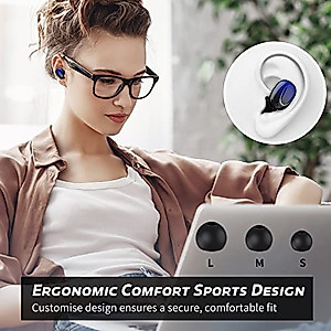 Wireless Earbuds Bluetooth 5.2 in-Ear Headphones Built-in Mic, Noise Cancelling Stereo Bass Ear Buds for iPhone Android, 100H Playtime Earphones auriculares bluetooth inalambricos Blue, Touch Control
