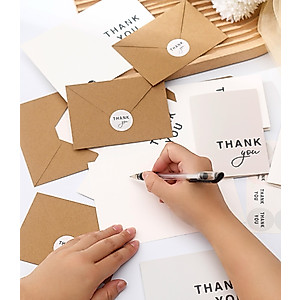 100 PK Bulk Thank You Cards with Envelopes Assorted - 5 x 3.5 Inches Wedding Thank You Cards Baby Shower Bridal Shower Personalized Thank You Notes for Small Business Graduation Funeral Birthday