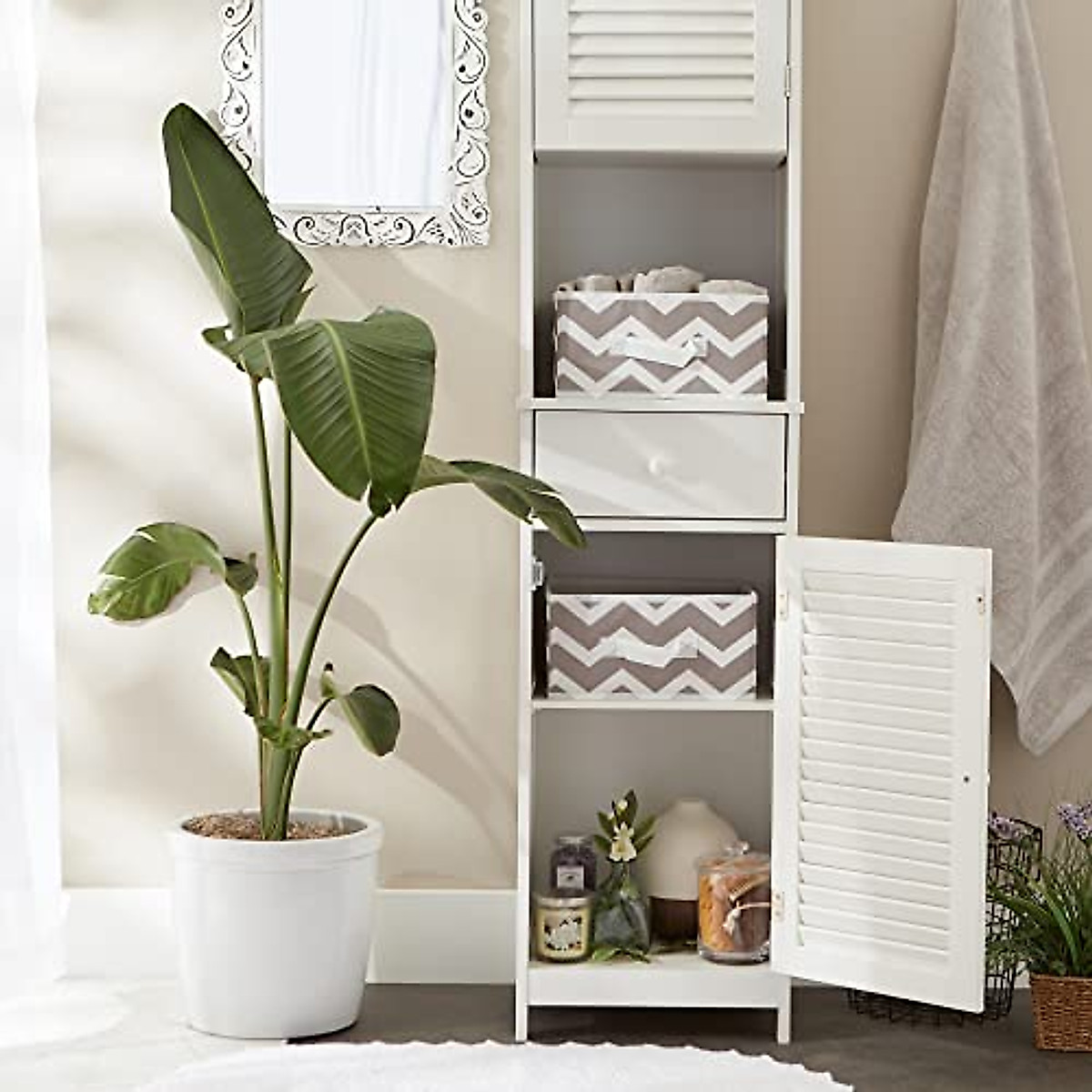 DII Non Woven Polyester Storage Bin, 11x11x5.5-inch, Chevron Gray, 2 Piece