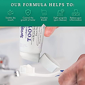 Sprinjene Toothpaste Sensitive Teeth & Gum with Fluoride Cavity Protection Natural Non Toxic SLS Free Toothpaste for Fresh Breath Dry Mouth, Preservative Free, Black Seed Oil & Zinc 2 Pack (Original)