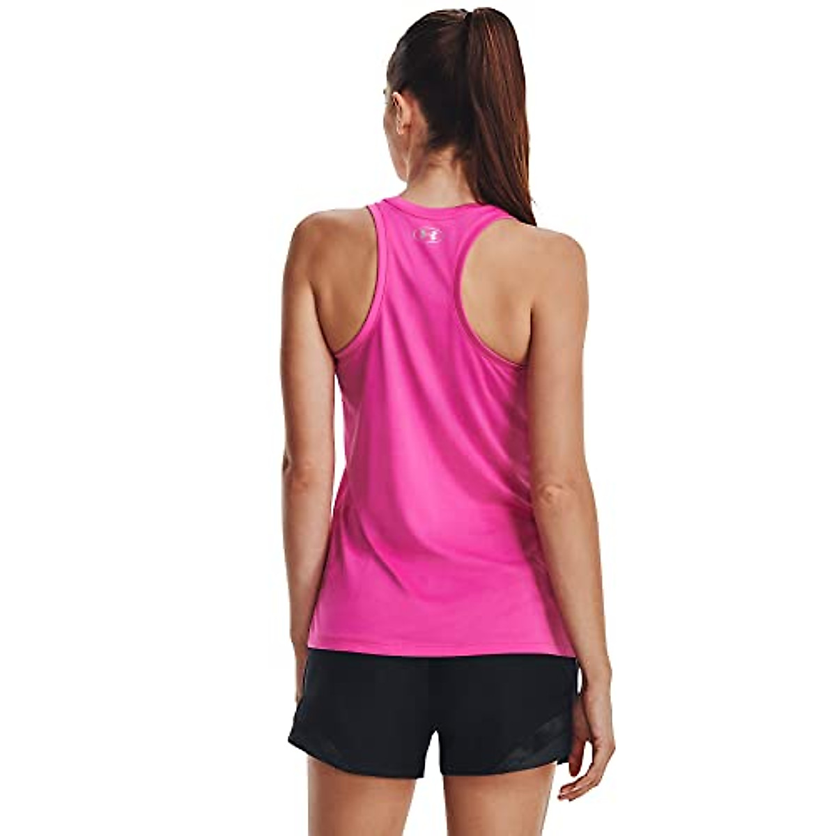 Under Armour Women's Tech Solid Tank Top, (652) Rebel Pink / / Metallic Silver, Large