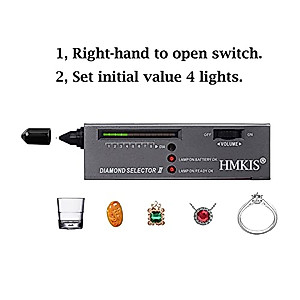 HMKIS Diamond Tester Pen, High Accuracy Jewelry Diamond Tester＋ 60X Mini LED Magnifying, Professional Diamond Selector for Novice and Expert, Thermal Conductivity Meter