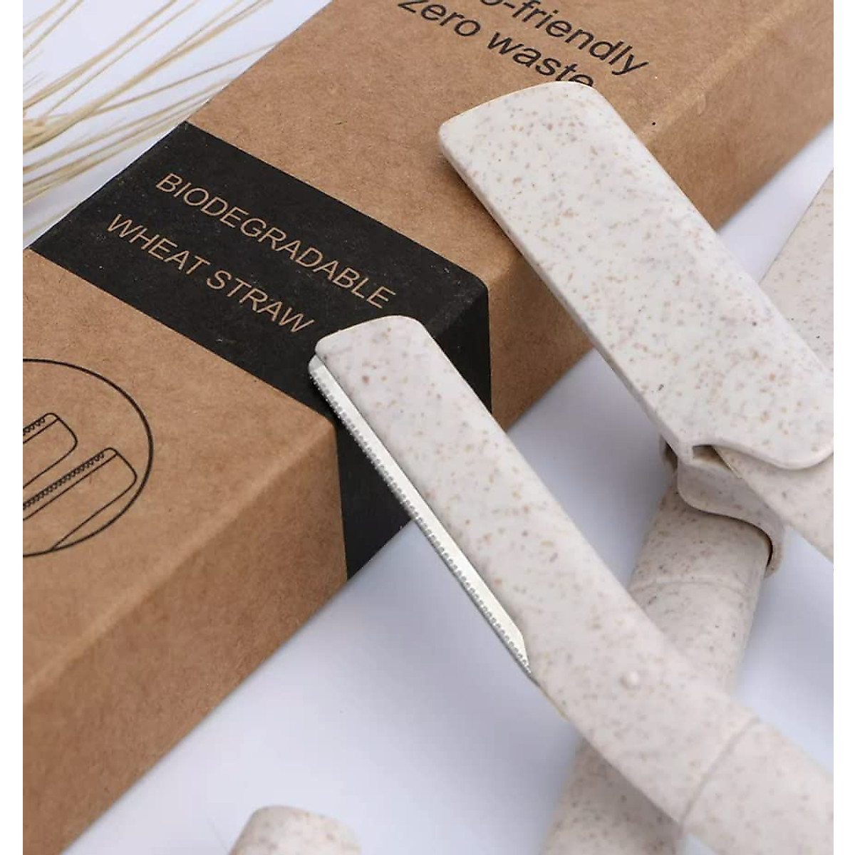 Derma-Plane Razor | Biodegradable Face Razor | Eyebrow Shaper | Recycled Wheat Straw Material | Eco-Friendly | 3 Count (Pack of 1)