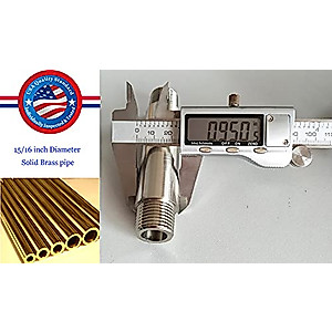 Aquaiaw Shower Arm and O-Ring Flange, 3 inch, Solid Brass, Round, Both Soldered 1/2 NPT Tapered Threads, Straight Shower Arm Extension, Ceiling Shower Head Arm for Rainfall Shower (PVD Brushed Nickel)