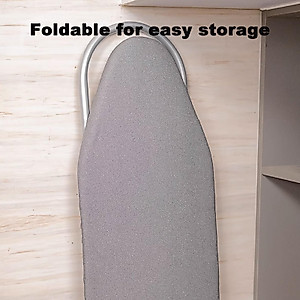 Tabletop Iron Board with Ironing Guard, Portable Ironing Board with Iron Rest, Foldable Mini Ironing Board with Heat-Resistant Cover and Cotton Pads（37×12.4in） (Black)