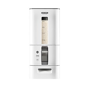 アスベル Asbel A7528 Rice Bin Unwashed S Measuring Rice Bin Can Be Decomposed 26.5 lbs (12 kg), White, Washable