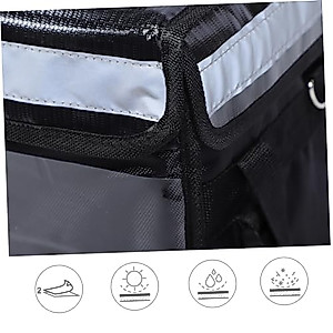 ULTECHNOVO 1pc Box Takeaway Box Large Container Insulated Aluminum Lunch Bag Pizza Warmer Bag Foldable Grocery Bags Wick Holders for Oil Lamps Insulated Casserole Carrier Hardcore Black