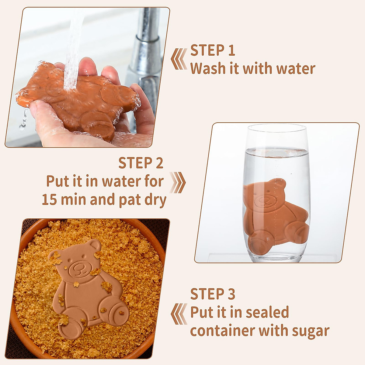 Sasylvia 8 Pcs Brown Sugar Keeper Terracotta Brown Sugar Saver Clay Rabbit Pineapple Owl Fish Bear Squirrel Leaf Softener for Food Storage Containers Keeping Soft and Dry