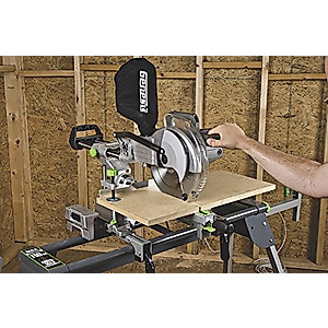 Genesis GMSDR1015LC 15 Amp 10" Sliding Compound Miter Saw with Laser Light, Electric Brake, Spindle Lock, Dust Bag, Extension Wings, and 60T Carbide-Tipped Blade
